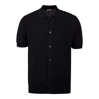 Stenstr&ouml;ms Polohemd aus Merinowolle - - Tops - Herren - Schwarzk - M