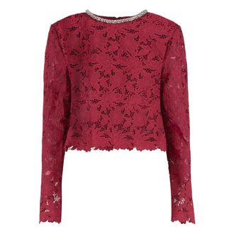 Self Portrait Spitzentop mit Kristallen - - Tops - Damen - Rot - XS