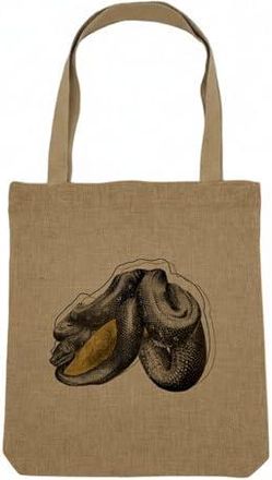 Fabulous Sac Shopping Tote Bag Aspect Lin - Python tapis Serpent Biologie Illustration Ancienne Minimaliste - Sac de Courses Toile Epaisse 360g Beige Naturel C
