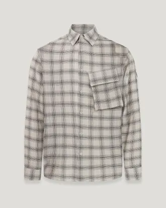 Belstaff Belstaff Chemise Scale pour homme Tartan Horizon Beige roche/noir Taille 2XL
