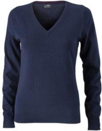 James & Nicholson Klassischer Baumwoll-Pullover (XXL, navy)