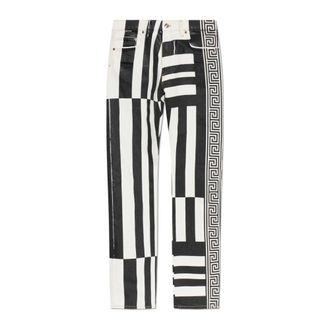 Versace Bedruckte Straight Leg Jeans - - Jeans - Herren - Schwarzk - W33