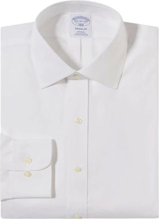 Brooks Brothers Homme, Chemises, Blanc, Taille: M Chemise Oxford Coupe Standard Infroissable &agrave; Col Ainsley