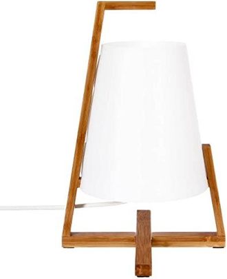 Atmosphera Atmosphera - Lampe Gong - bambou et blanc - H32 cm