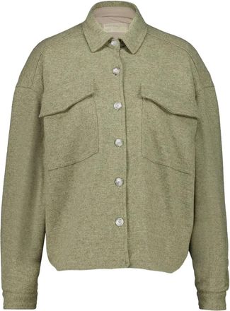 120% Lino veste boutonn&eacute;e &agrave; poches - Vert