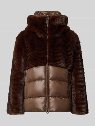 Blauer Regular Fit Winterjacke im Material-Mix mit Kunstfell Modell FANEVIL
