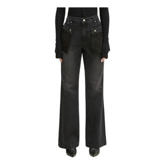 Andersson Bell Bootcut Jeans mit Blumen-Spitzenbesatz - - Jeans - Damen - Blau - W26
