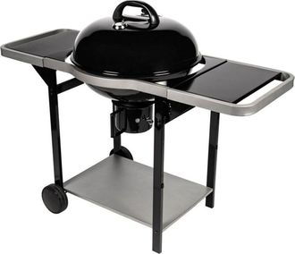 Somagic Barbecue portable &agrave; charbon 57 cm - Cuve acier &eacute;maill&eacute; &Oslash; 57 cm - Grilles verticales suppl&eacute;mentaires - Syst&egrave;me de ventilation int&eacute;gr&eacute; - Somagic