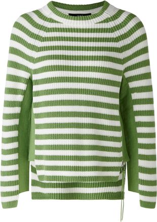 Oui Damen Pullover RUBI reine Baumwolle gerade geschnitten Gestreift