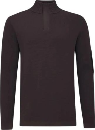 Genti Turtle Zip LS - - Knitwear - Herren - Rot - S