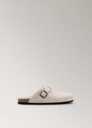 Mango Chaussons en feutre beige - Femme - 36 - MANGO