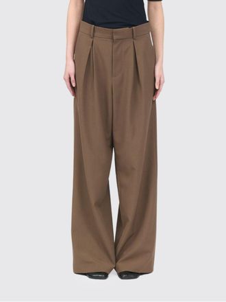 Maison Margiela Pantalon large en m&eacute;lange de laine avec pinces et taille mi-haute