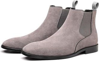 Generic Bottes Chelsea pour Hommes en Faux suède, Bottes décontractées habillées à Enfiler, Bottines stylées et Confortables en Cuir PU pour Affaires, Travail