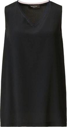 Fabiana Filippi Femme, Blouses et Chemises, Noir, Taille: 42 FR Chemisier sans manches &agrave; col en V
