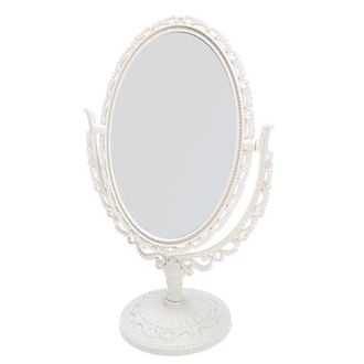 Lurrose Vintage Up Miroir de table Vintage Miroir de maquillage Miroir double face Table Cosmtique Pressé Cadre pour? (Beige) Bureau Make