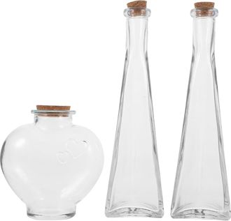 Garneck Sand Zeremonie Set: 3-Teilige Sandzeremonie Hochzeit Gefässe - Einheits-Sandzeremonie Set dekorative Sandritual Gläser mit Korkdeckel für Hochzeitszer