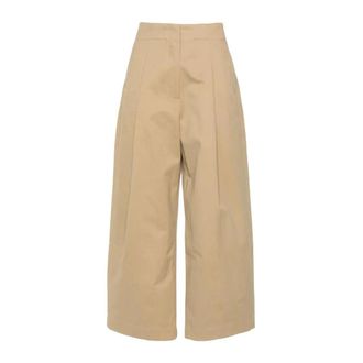 STUDIO NICHOLSON Plissierte- weit geschnittene Cropped-Hose - - Trousers - Damen - Beige - M