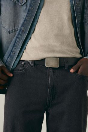 Levi's Ceinture Ryder &Agrave; Boucle Plaque - Homme - Noir / Caviar - 100