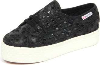 Superga Femme, Chaussures, Noir, Taille: 40 EU 2790 Quatrefoil Embroidered Baskets