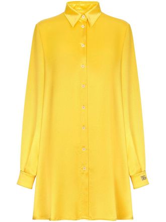 Dolce & Gabbana Hemd aus Seidensatin - Gelb