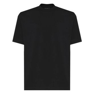 Giuliano Galiano Schwarzes Baumwoll-T-Shirt Runder Kragen - - Tops - Herren - Schwarzk - S