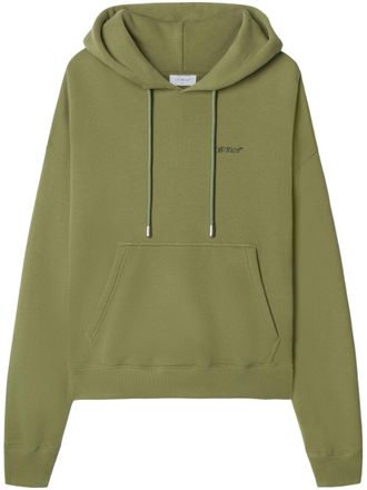 Off-white Hoodie mit Logo-Print - Grün