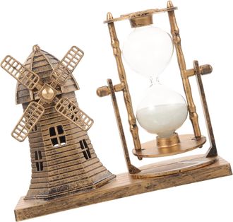 Valiclud Vintage Leuchtturm Sanduhr Metall Retro Dekoration Desktop Büro Wohnraum Tisch Ornamente