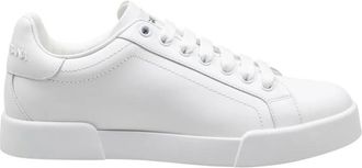 Dolce & Gabbana Low-Top Sneaker - Portofino Sneakers In White Leather - Gr. 37,5 (EU) - in Wei&szlig; - f&uuml;r Damen