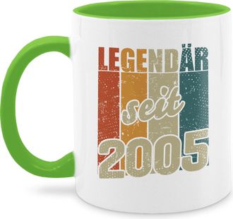 Shirtracer Tasse Tassen 325ml - 20. Geburtstag - Legend&auml;r seit 2005-325 ml - Hellgr&uuml;n - lustige 20 zum zwanzig geburtstagstasse 20.geburtstag geschenk 20er jahre