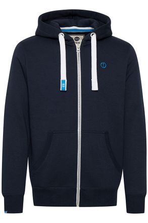 Solid SDBennZip Herren Sweatjacke Kapuzenjacke Hoodie mit Kapuze Reißverschluss Kordelzug Label-Details Baumwollmischung Regular fit, Größe:S, Farbe:Insigni