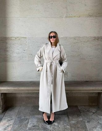 NA-KD Trench-coat long - Beige-Neutral