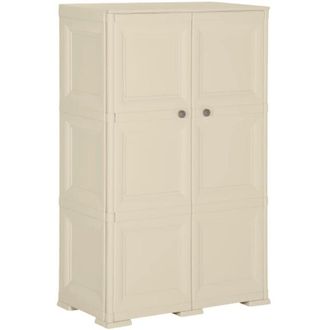 vidaXL Armoire plastique Armoire de rangement 79x43x125 cm design de bois blanc angora Vidaxl