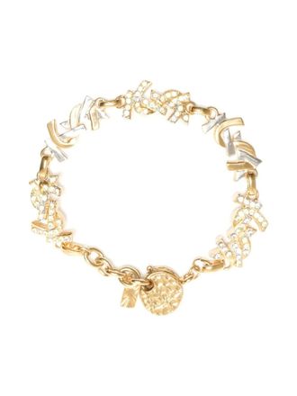 Saint Laurent bracelet &agrave; logo strass&eacute; (ann&eacute;es 1990) - Or