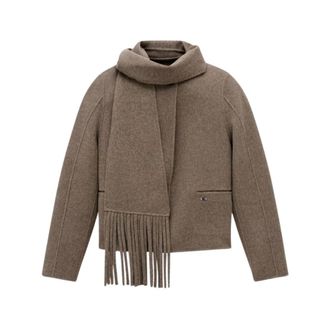 Bugatti Mantel-Jacke mit abnehmbarem Schal - - Jackets - Damen - Braun - S