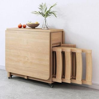 Generic Ensemble table de salle à manger pliable avec 4 chaises, extensible, design peu encombrant pour cuisine, salle à manger, salon