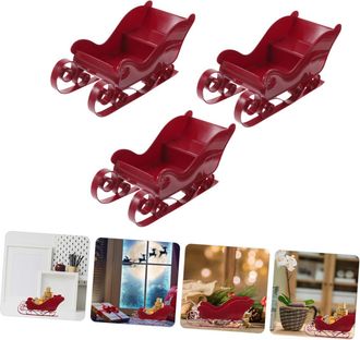 Hemobllo Weihnachtsschlitten Dekoration Kunststoff 3 Stück Tisch Schlitten Modell Für Weihnachtsfeier Und Party Mit Robustem Design