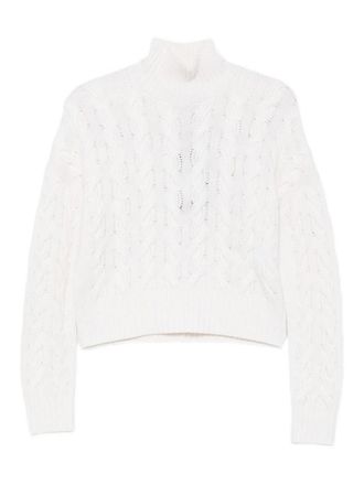 Max Mara Rundhalspullover - Wei&szlig;