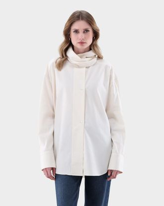 van Laack Loose-Fit-Bluse mit hohem Stehkragen