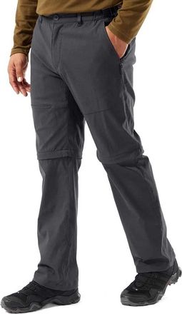 Craghoppers Kiwi Pro Mens Casual Trousers Stretch Zip Off Trousers, Mens, Slacks, CMJ565, Dark Lead, 30
