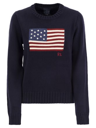 Polo Ralph Lauren en jersey de coton avec drapeau