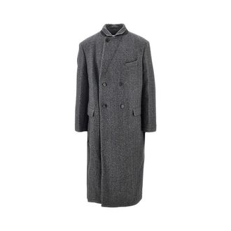 Mfpen Conference herringbone wool long coat Man M