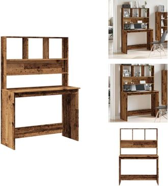 vidaXL Schreibtisch mit Regal Altholz-Optik 102x45x148cm Holzwerkstoff - Schreibtisch - Schreibtische - Bürotisch - Computertisch