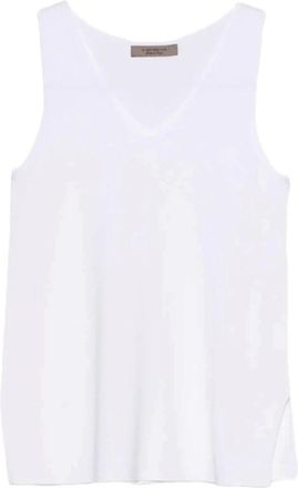 D.exterior Femme, Tops, Blanc, Taille: 38 FR Haut sans manches &agrave; col en V