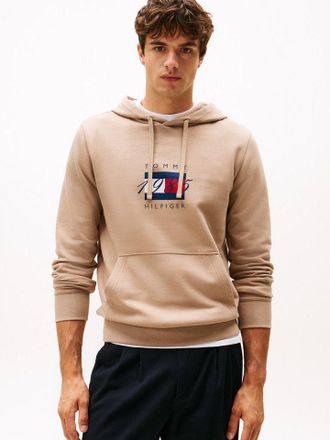 Tommy Hilfiger Kapuzensweatshirt LINEAR FLAG GRAPHIC Regular Fit, Hoodie, Kapuze mit Tunnelzug