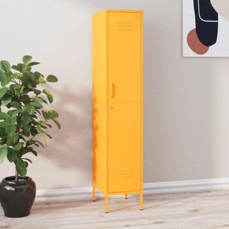 vidaXL Armoire &agrave; casiers Jaune moutarde 35x46x180 cm Acier