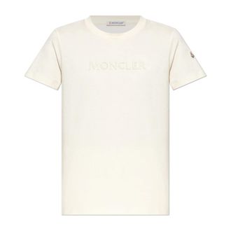 Moncler T-Shirt mit Logo - - Tops - Damen - Beige - L