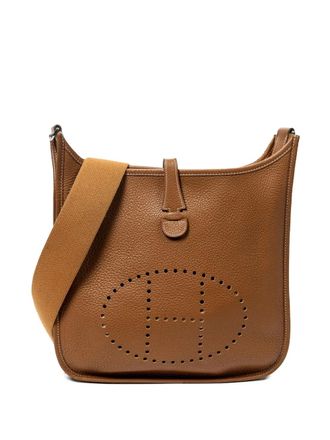 Herm&egrave;s sac port&eacute; &eacute;paule &agrave; logo perfor&eacute; (ann&eacute;es 2010-2020) - Marron