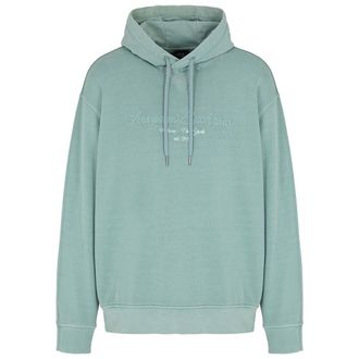 A|X Armani Exchange Mens Urban Heights, cornely Logo Signature, Hooded Sweatshirt, Blue, M