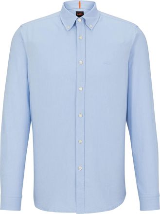 BOSS Herren Rickert Regular-Fit Hemd aus Bio-Oxford-Baumwolle Dunkelblau XXL