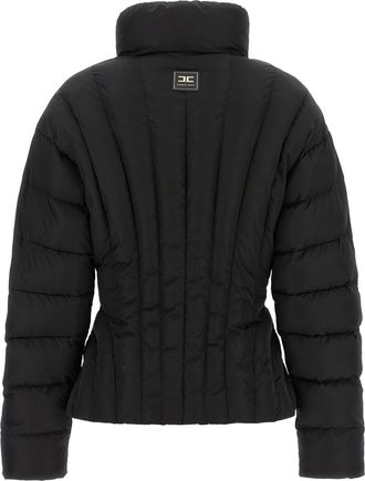 Elisabetta Franchi Bustier-Quilted Puffer Jacket - Black